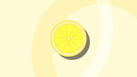 Animated fruit symbol of Lemon on a yell... | Stock Video | Pond5