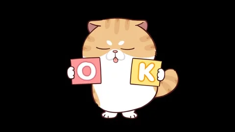 Animated Funny Cat Dancing with Okay Sig... | Stock Video | Pond5