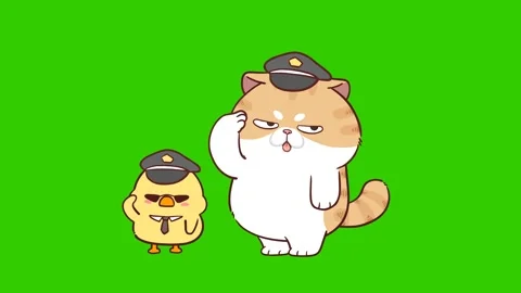 Animated Funny Cat Wearing a Police Hat ... | Stock Video | Pond5