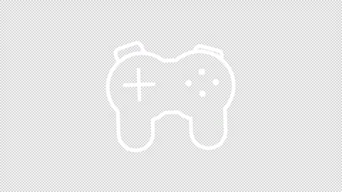 Animated game controller white icon | Stock Video | Pond5