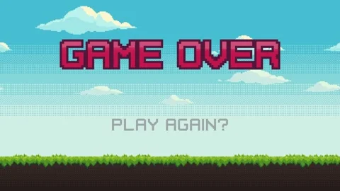 Animated game over pixel game background... | Stock Video | Pond5