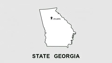 Animated Georgia State of USA with point... | Stock Video | Pond5