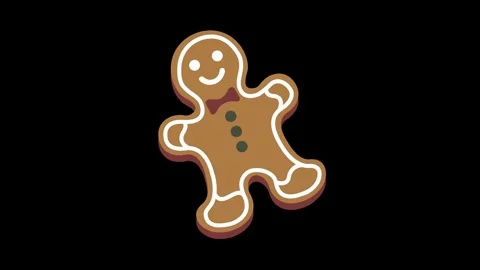 Animated Gingerbread Man icon background... | Stock Video | Pond5