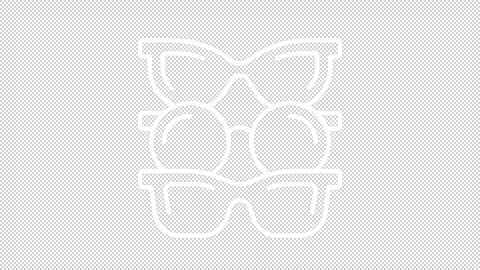 Animated glasses range white icon | Stock Video | Pond5