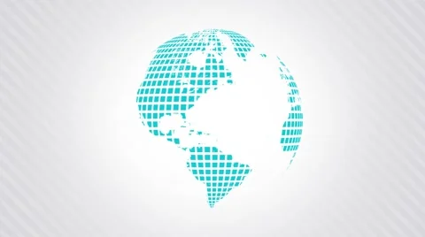 Animated globe with a cubed world map on... | Stock Video | Pond5