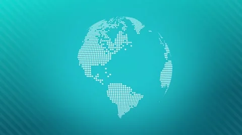 Animated globe with a dotted world map o... | Stock Video | Pond5