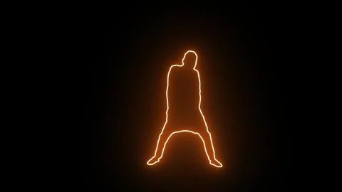 Animated glow line art Girl Dancing Glow... | Stock Video | Pond5