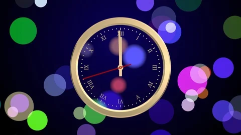 Animated gold clock on big colorful conf... | Stock Video | Pond5