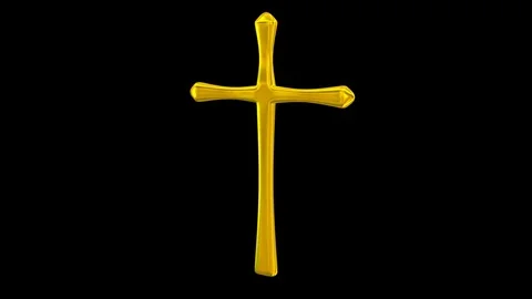 Animated gold cross with round pointing ... | Stock Video | Pond5