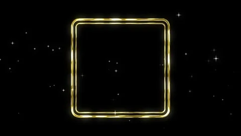 animated gold frame rectangular round ov... | Stock Video | Pond5