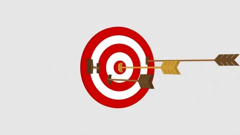 animated golden arrow shot target in the... | Stock Video | Pond5