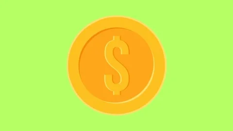 Animated golden coin isolated on green s... | Stock Video | Pond5