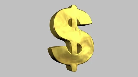 Animated golden Dollar money signs. 3d r... | Stock Video | Pond5
