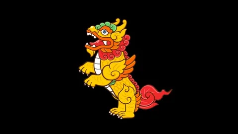 Animated Golden Qilin with Transparent B... | Stock Video | Pond5