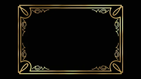 Animated golden vintage frame design. A... | Stock Video | Pond5