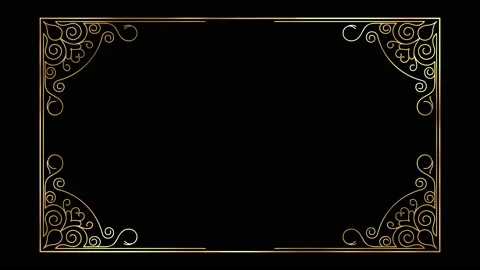 Animated golden vintage frame design. A... | Stock Video | Pond5