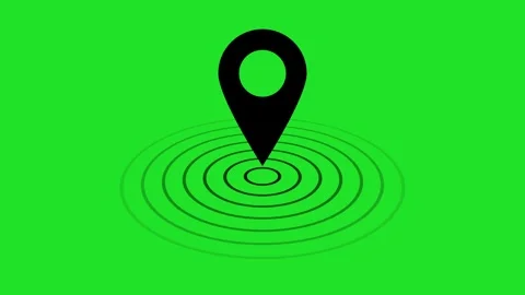 Animated GPS location pointer on a green... | Stock Video | Pond5