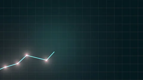 Animated graph with rising line and glow... | Stock Video | Pond5