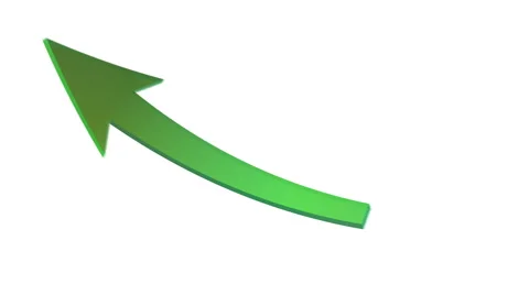 Animated green arrow on upward-trending ... | Stock Video | Pond5