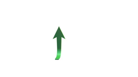 Animated green arrow on upward-trending ... | Stock Video | Pond5