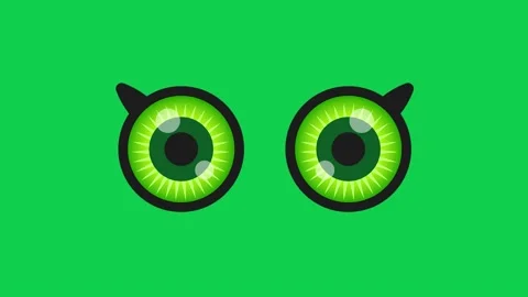 Animated green eyes with lashes on green... | Stock Video | Pond5