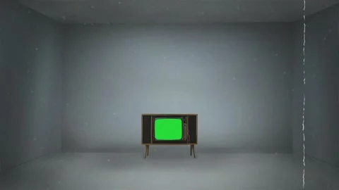 animated green screen empty room with ol... | Stock Video | Pond5