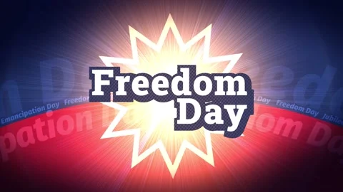 Animated greetings of the Freedom Day wi... | Stock Video | Pond5