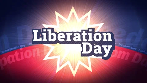 Animated greetings of the Liberation Day... | Stock Video | Pond5