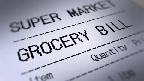 Animated Grocery Bill - Shopping Receipt | Stock Video | Pond5