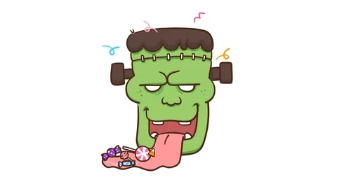 Animated Halloween Cartoon: Frankenstein... | Stock Video | Pond5