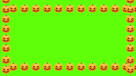 Animated halloween pumpkin border frame ... | Stock Video | Pond5