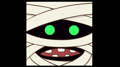 Animated Halloween Smiling Mummy Face - ... | Stock Video | Pond5