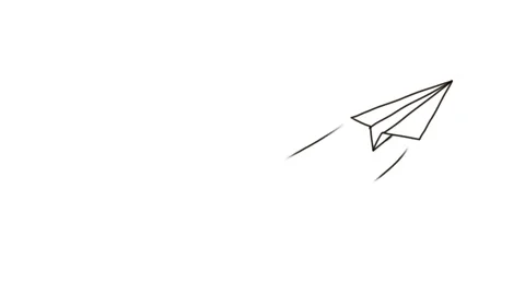 Animated hand drawn paper plane | Stock Video | Pond5