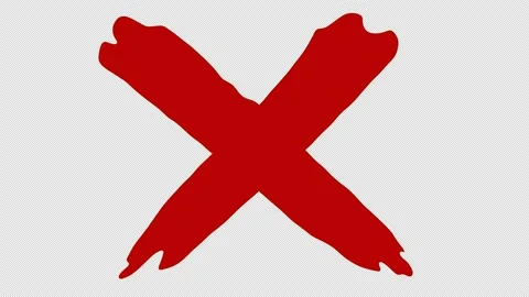 Animated hand drawn red cross appears. | Stock Video | Pond5