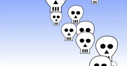 Animated Hand drawn skulls social media ... | Stock Video | Pond5