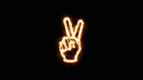 Animated hand on fire. Animation on a bl... | Stock Video | Pond5