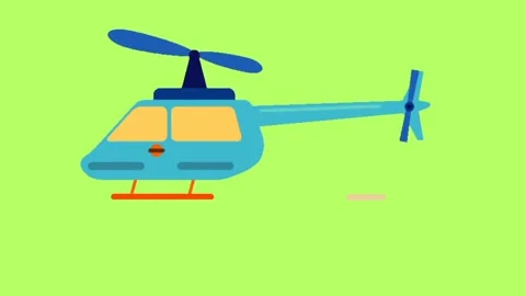 Animated helicopter isolated on green sc... | Stock Video | Pond5
