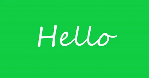 Animated Hello Handwritten Text on a Gre... | Stock Video | Pond5