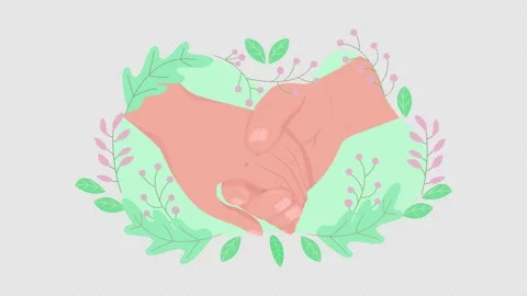 Animated holding hands on first date | Stock Video | Pond5