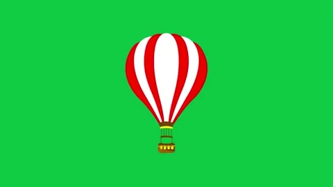Animated hot air balloon floating on a g... | Stock Video | Pond5