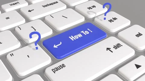 Animated How To ! Keyboard Key With Ques... | Stock Video | Pond5
