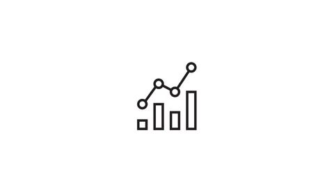 Animated Icon line and bar chart growth | Stock Video | Pond5