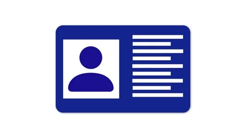 Animated iconic blue and white ID card i... | Stock Video | Pond5