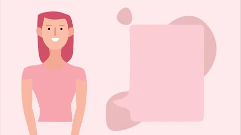 Animated illustration of a Girl talking ... | Stock Video | Pond5