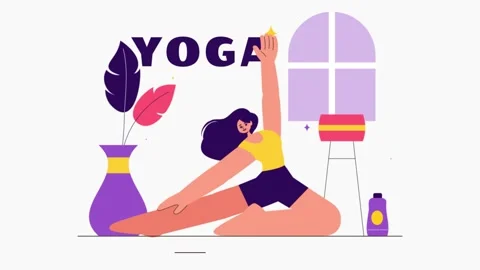 Animated Illustration of Yoga and Medita... | Stock Video | Pond5