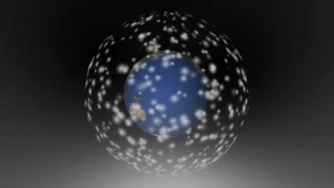Animated image of Earth surrounded by gl... | Stock Video | Pond5