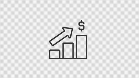 Animated income growth line ui icon | Stock Video | Pond5