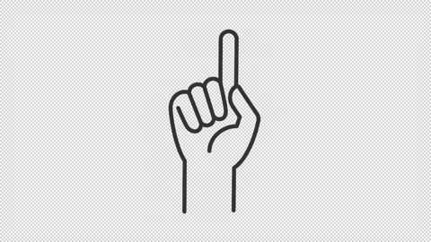 Animated index finger linear icon | Stock Video | Pond5