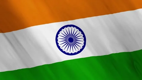 Animated Indian Flag Waving in the Wind | Stock Video | Pond5