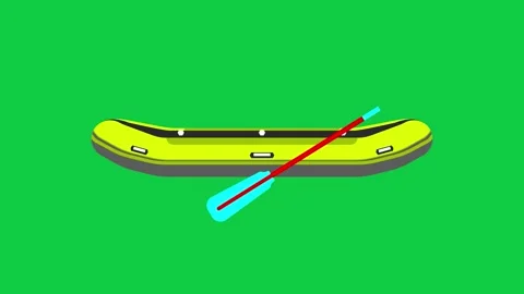 Animated inflatable raft with paddles on... | Stock Video | Pond5